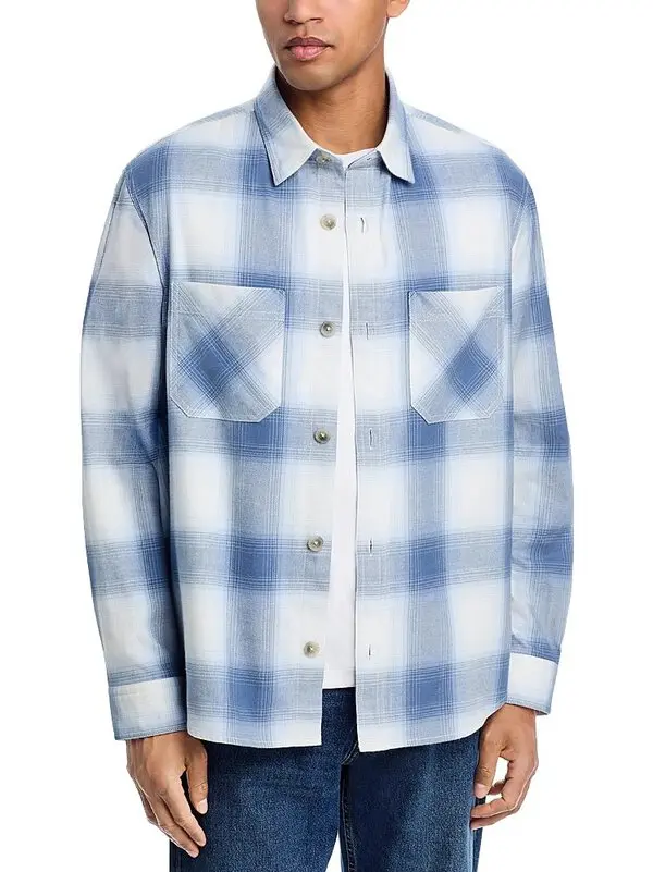 Hugo Erato Plaid Overshirt - Open Blue