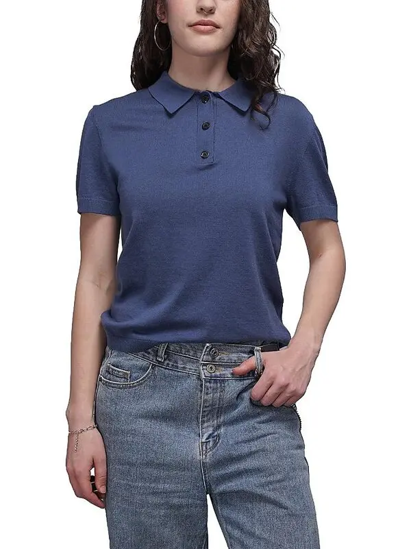 WILDFANG Everyday Sweater Polo - Oxford Blue