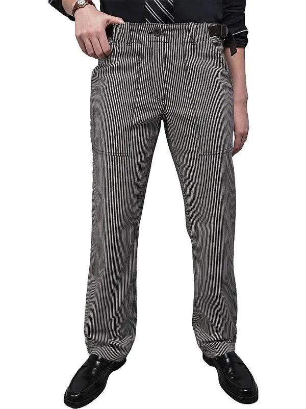 WILDFANG The Essential Railroad Stripe Utility Pant - Mocha/white