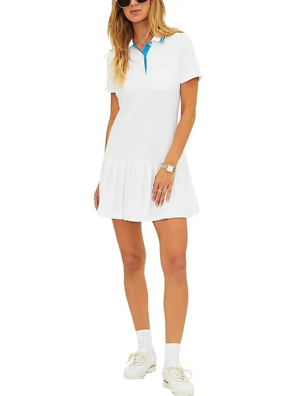 Beach Riot Minette Pleated Polo Dress - Birdie Blue