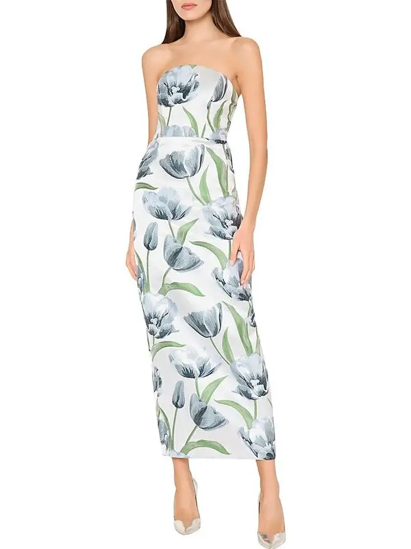 MILLY Orion Strapless Dress - Blue