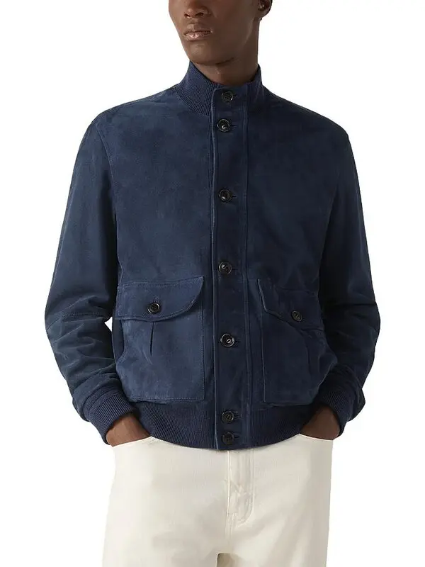Zegna Suede Shirt Jacket - Dark Indigo Blue