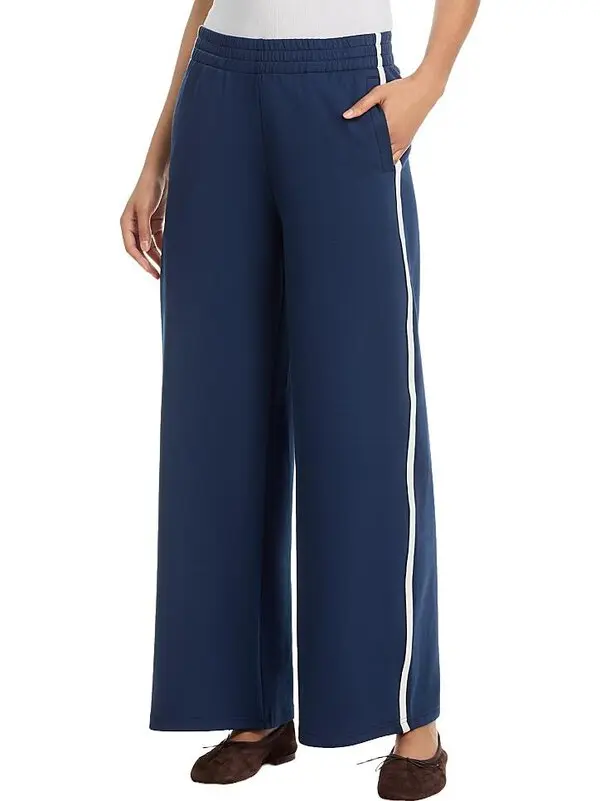 PERFECTWHITETEE Wide Leg Travel Pants - Navy