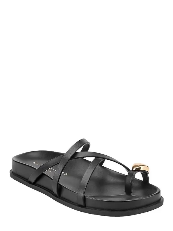 MARC FISHER LTD. Braidey Toe Ring Sandals - Black