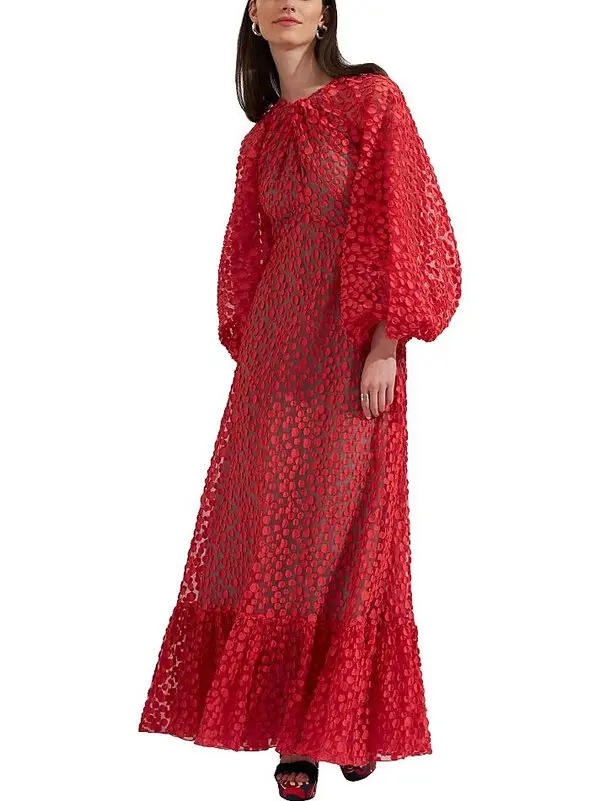La DoubleJ Eve Maxi Dress - Plumetis Coral