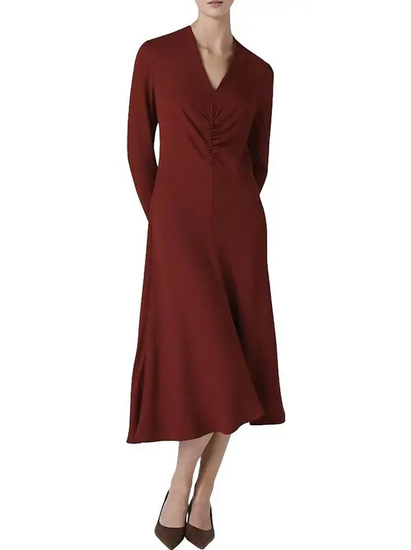 GHOST LONDON Cecelia Crepe Midi Dress - Berry