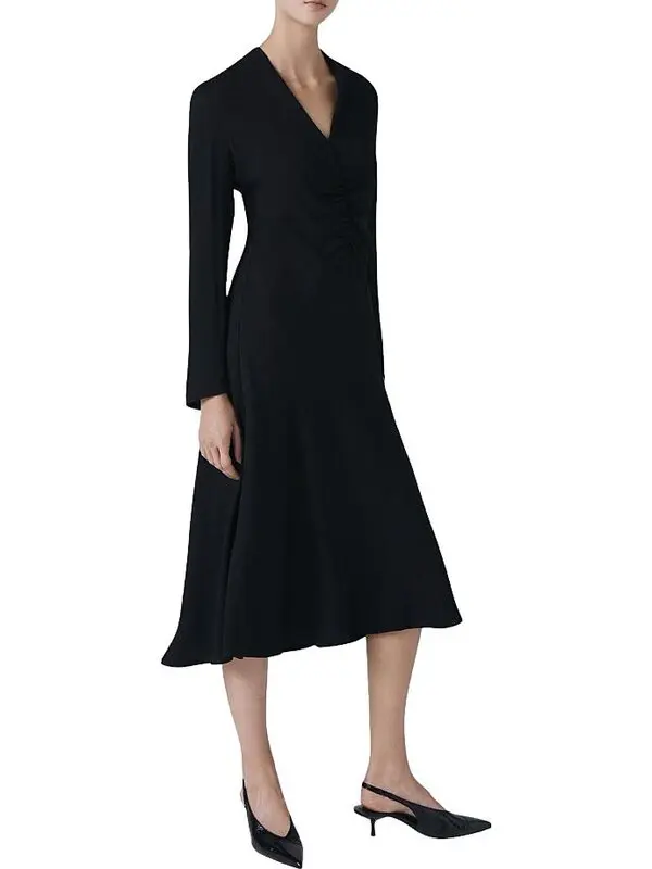 GHOST LONDON Cecelia Crepe Midi Dress - Black