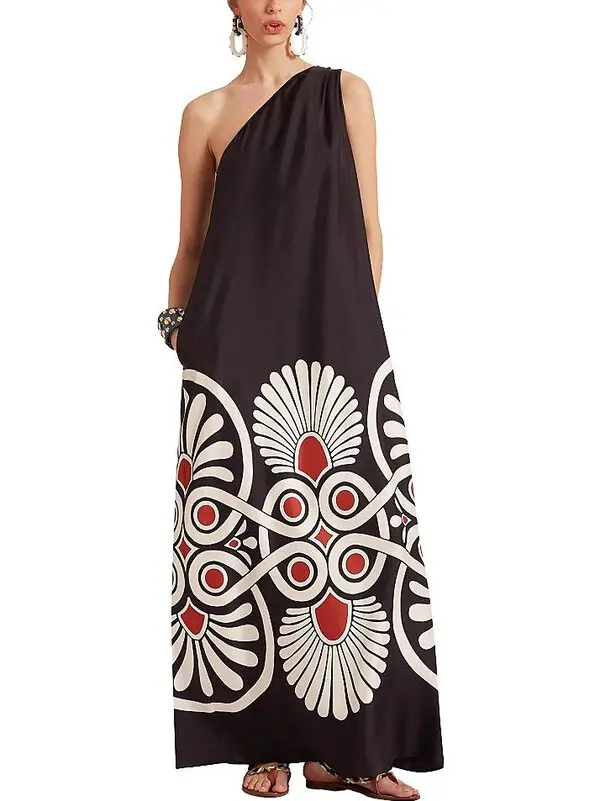 La DoubleJ Roy Printed Dress - Medallion Placee Black