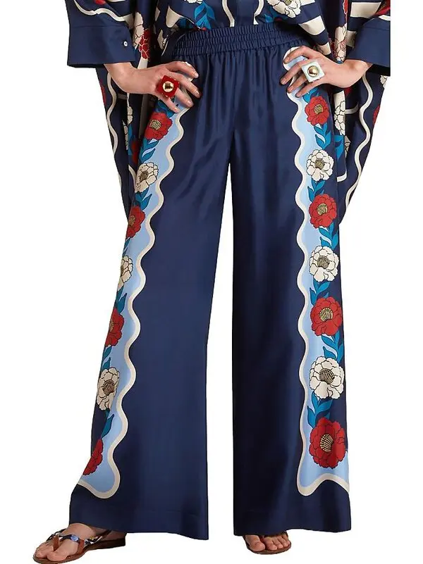 La DoubleJ Palazzo Pants - Whitsun Placee Blue