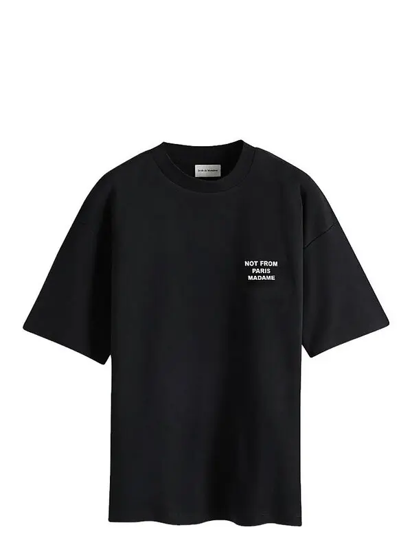 Drole De Monsieur Not From Paris Slogan T-shirt - Black