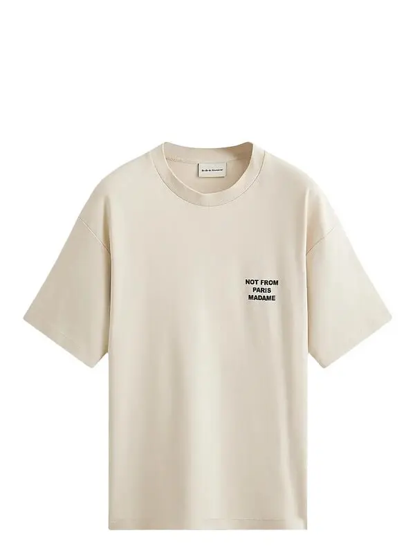 Drole De Monsieur Not From Paris Slogan T-shirt - Mastic
