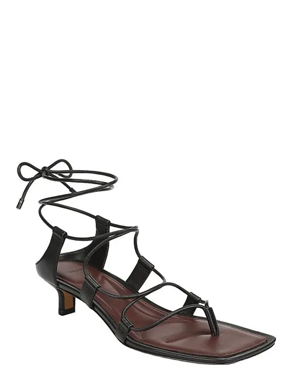 Vince Paulette Ankle Tie Sandals - Black
