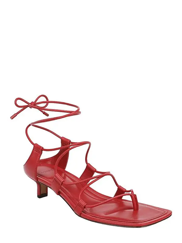 Vince Paulette Ankle Tie Sandals - Crimson