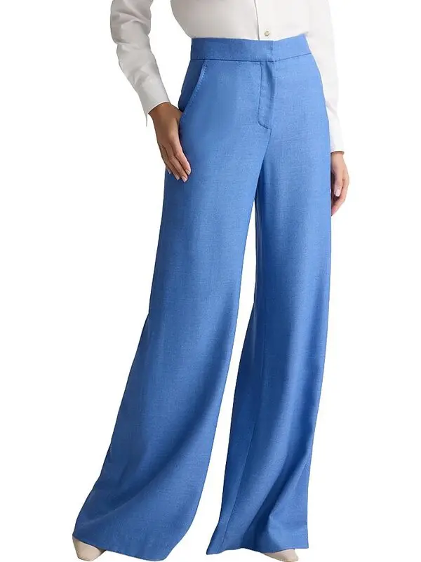 St. John Wide Leg Suiting Pants - Periwinkle