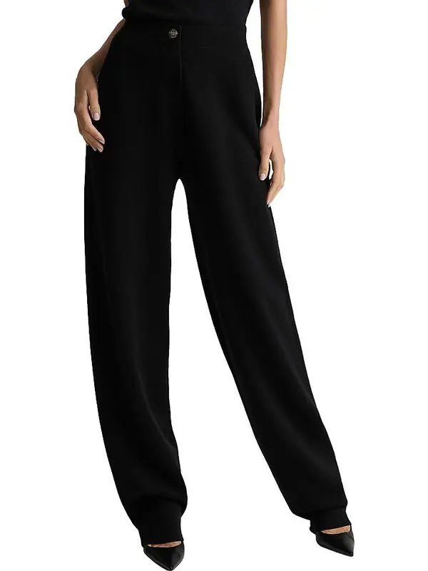 St. John Double Face Knit Pants - Black