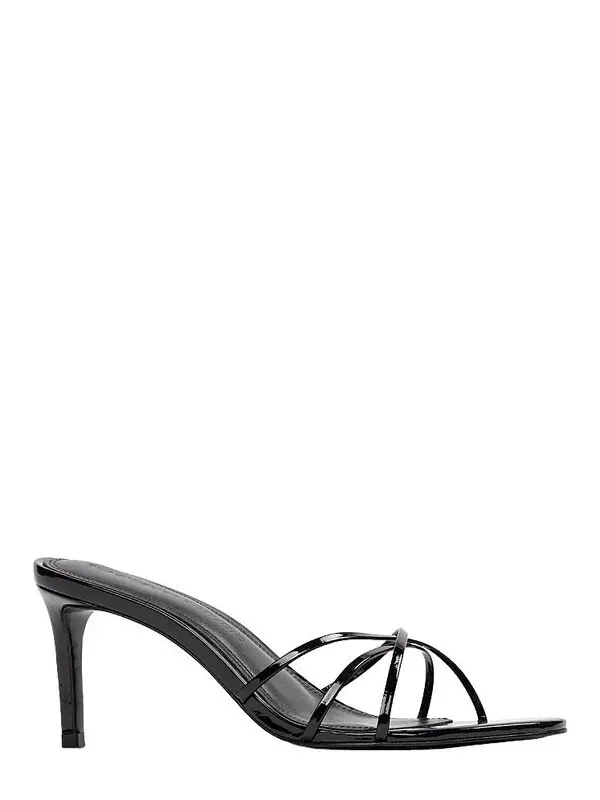 BLACK SUEDE STUDIO Jaya 70 Strappy Leather Mule Sandals - Black Patent