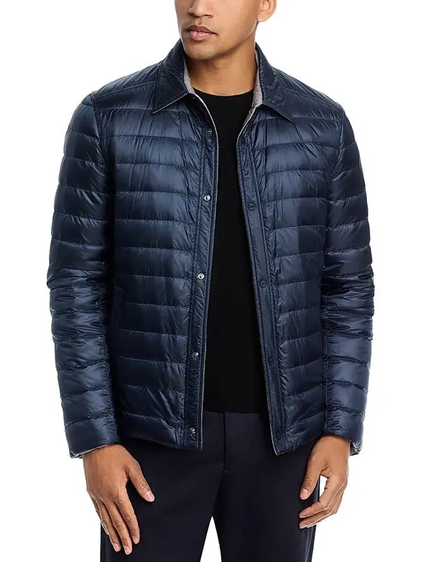 Herno Quilted Reversible Jacket - Navy/ Grey