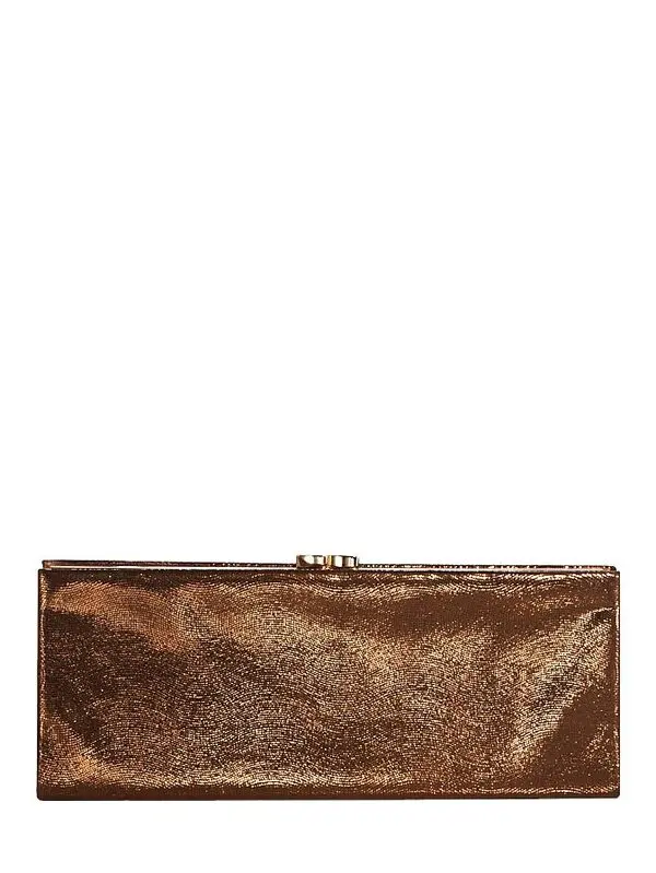Aqua Long Frame Clutch - Bronze