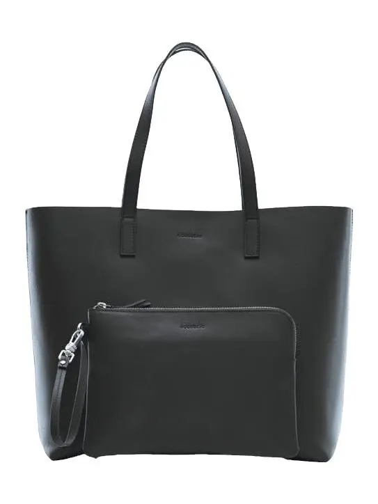 ECOTORIE Agatha Leather Tote - Black