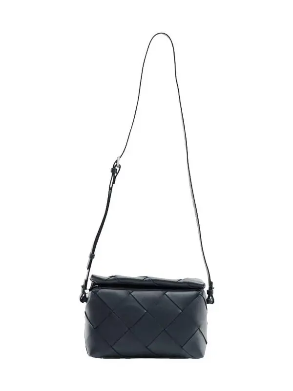 ECOTORIE Maude Woven Leather Crossbody Bag - Black