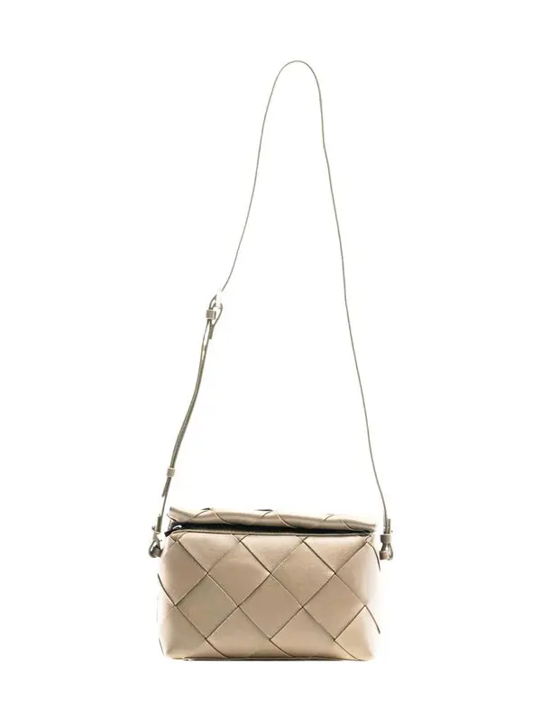 ECOTORIE Maude Woven Leather Crossbody Bag - Oatmeal