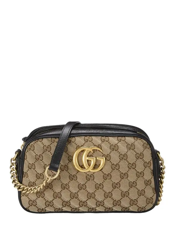 Gucci Gg Canvas Marmont Crossbody Bag - Black