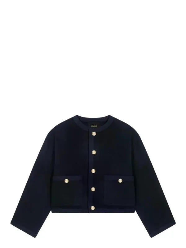 Maje Button Jacket - Blue