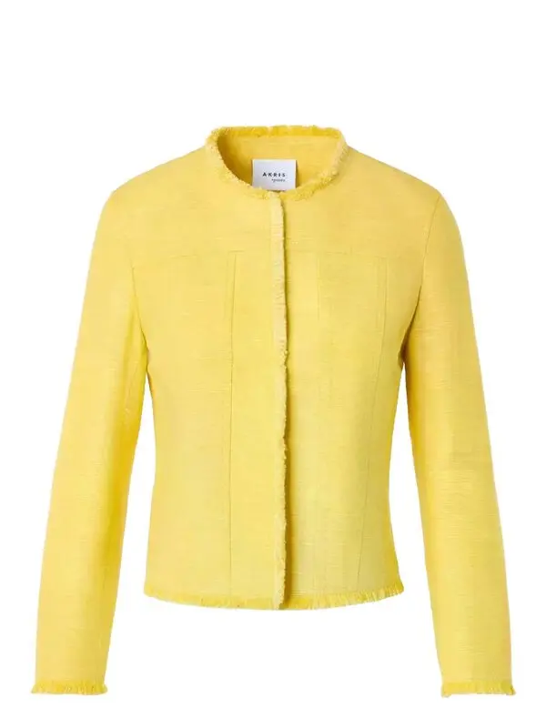 Akris Cropped Jacket With Fringe - Yellow