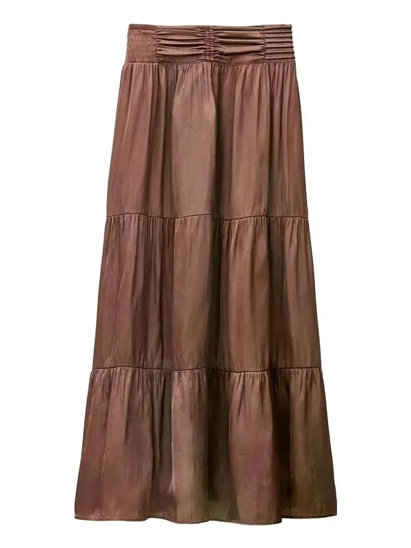 Ba&sh Camyla Tiered Maxi Skirt - Brown