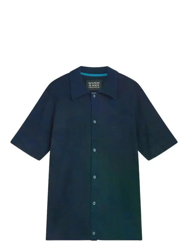 Scotch & Soda Patterned-jacquard Button-up Shirt - Blue