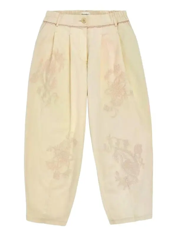 PSOPHIA Floral-embroidered Trousers - Neutrals