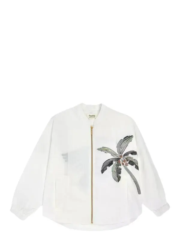 PSOPHIA Palm-print Zip Jacket - White