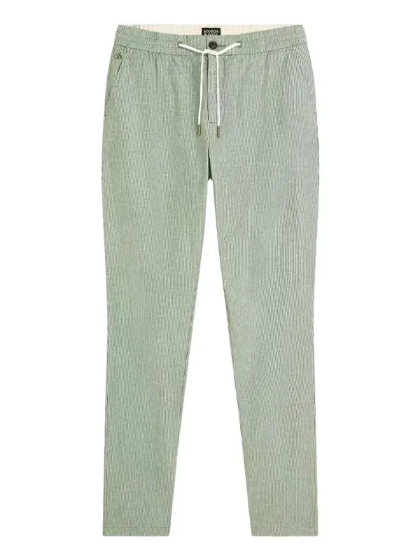 Scotch & Soda Warren Striped Cotton Trousers - Green