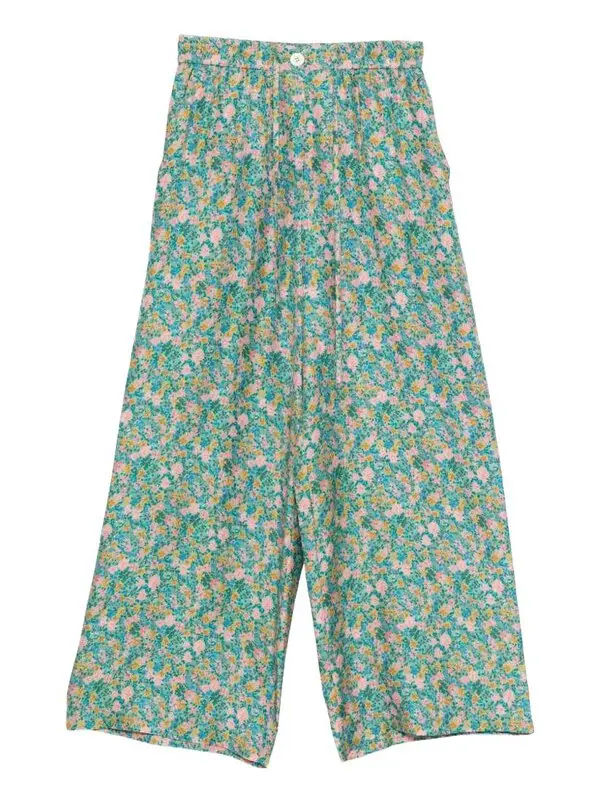 PIERRE-LOUIS MASCIA Floral-printed Palazzo Pants - Green