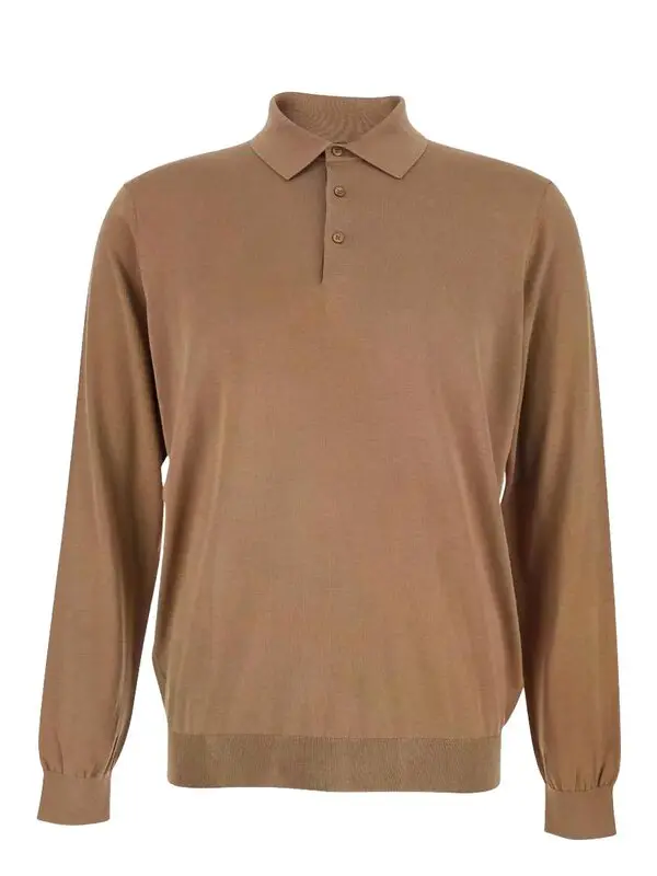 KANGRA Long-sleeved Polo Shirt - Neutrals