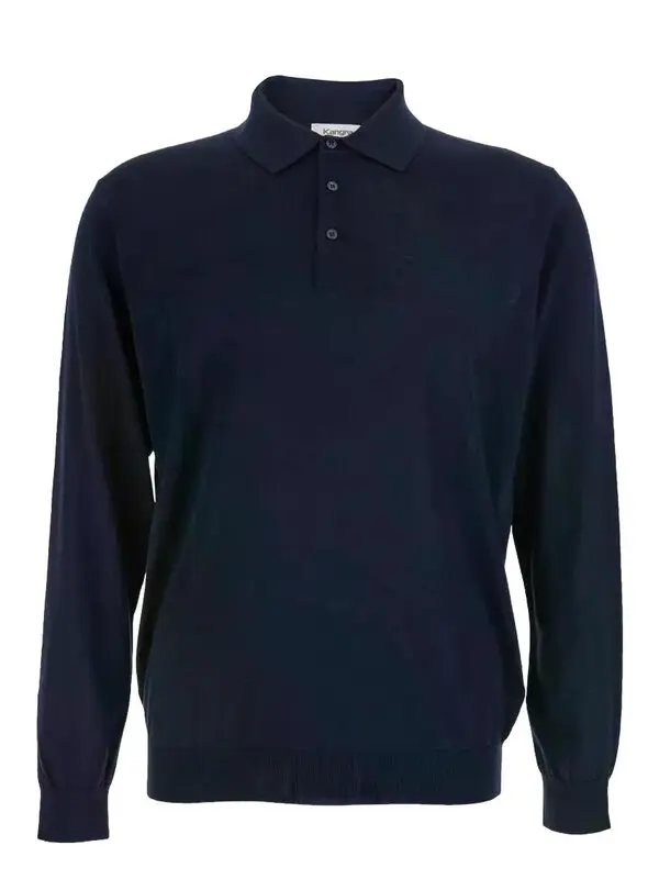 KANGRA Long-sleeved Polo Shirt - Blue