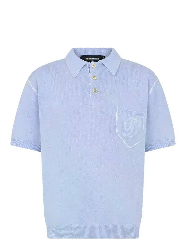 Dsquared2 Short-sleeves Embroidery-logo Polo Shirt - Blue