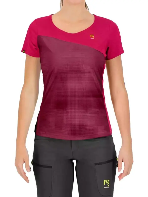 KARPOS Panelled V-neck T-shirt - Pink