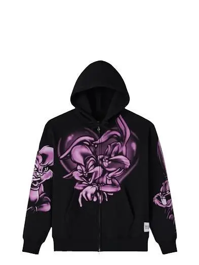 OVO Looney Tunes Airbrush Full-zip Hoodie - Black