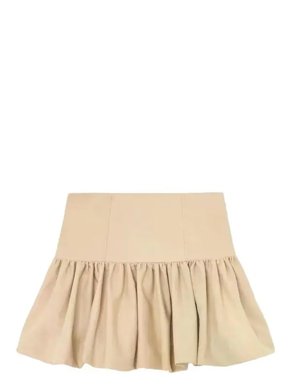 GANNI Mini Skirt With Ruffled Detailing - Neutrals