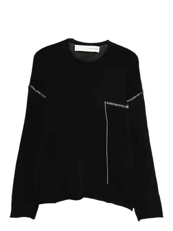 Isabel Benenato Stitched Crew-neck Sweater - Black