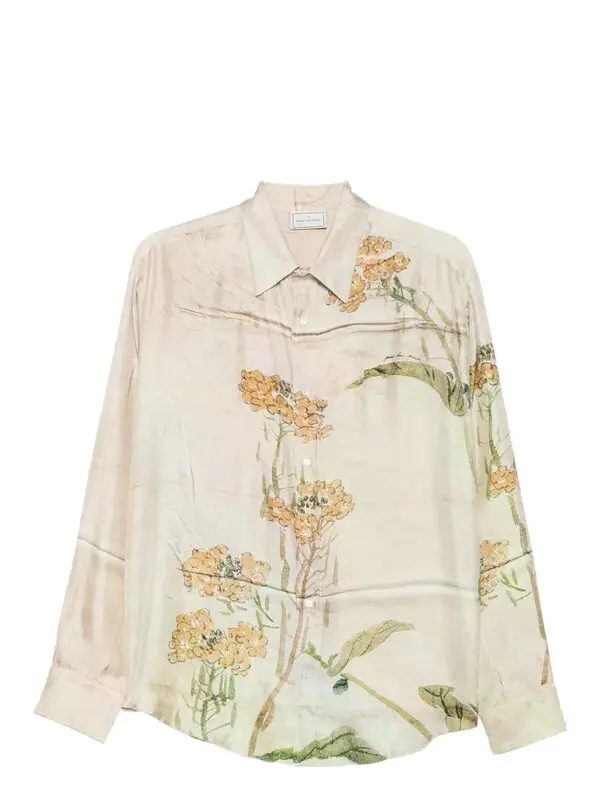 PIERRE-LOUIS MASCIA Floral Print Button-down Shirt - Neutrals