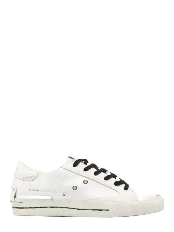 CRIME LONDON Recut Low Leather Sneakers - White