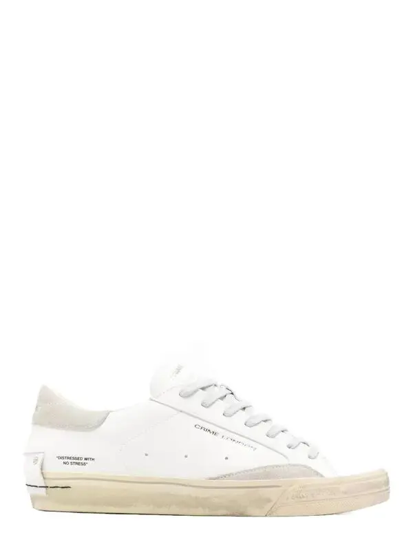 CRIME LONDON Distressed 2.0 Lace-up Sneakers - White