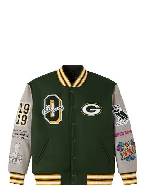 OVO Nfl Bay Packers Varsity Jacket - Green