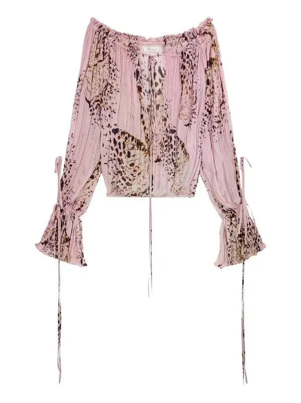 Blumarine Butterfly-print Blouse - Pink