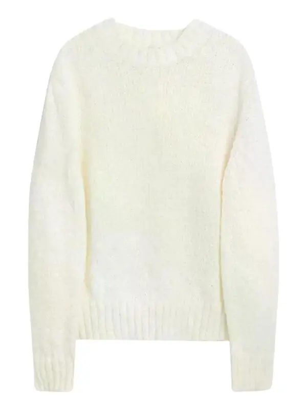 SUNFLOWER Frederik Knitted Crewneck Sweater - White