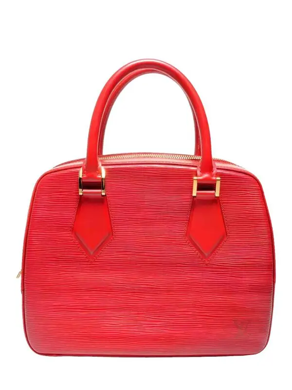 LOUIS VUITTON 2002 Sablon Leather Tote Bag - Red