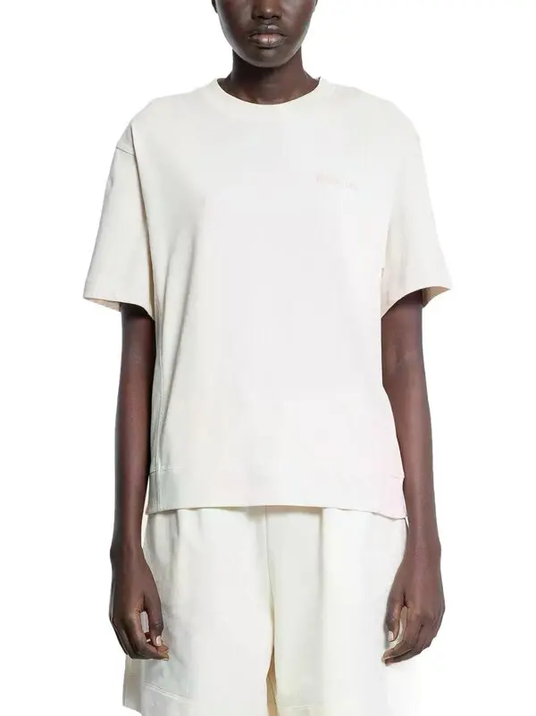 Moncler Logo-embroidered T-shirt - Neutrals