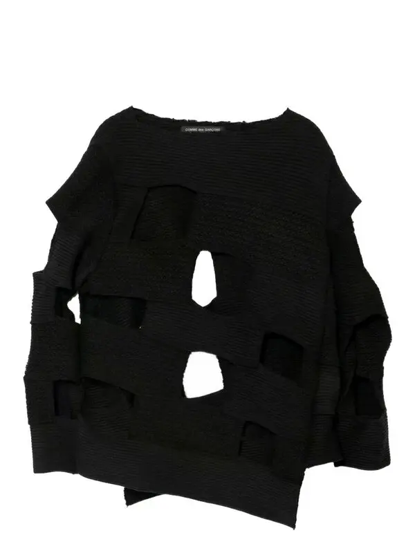 Comme Des Garçons Cut-out Crew Neck Sweater - Black